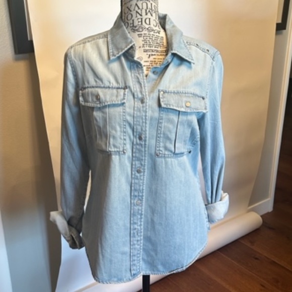 Frame Denim | Tops | Frame 7s Studded Denim Shirt | Poshmark